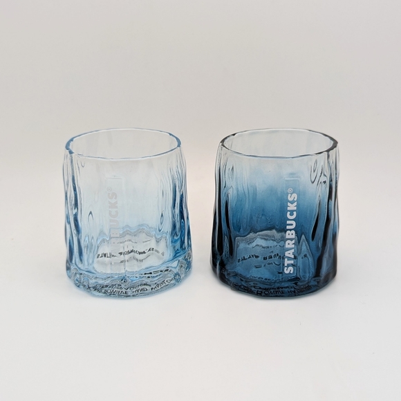 Starbucks | Dining | Starbucks Asia Mini 2oz Blue Glass Cups Set Bnwt ...